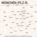 München Postleitzahlen-Karte PLZ-5 Vektor - grebemaps Kartographie