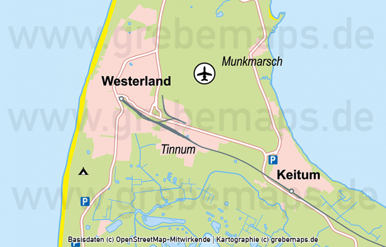Sylt Vektorkarte Basiskarte - grebemaps® Kartographie