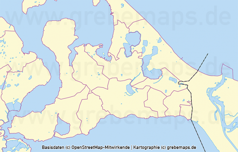 Usedom Vektorkarte Gemeinden - grebemaps Kartographie