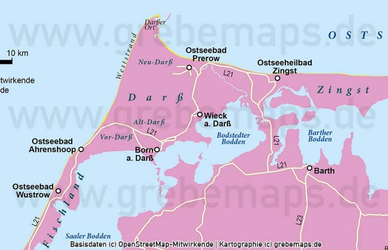Fischland-Darß-Zingst Vektorkarte (DIN lang) - grebemaps® Kartographie