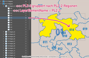 Deutschland Postleitzahlenkarte PLZ-1-2-3 mit Landkreisen - grebemaps